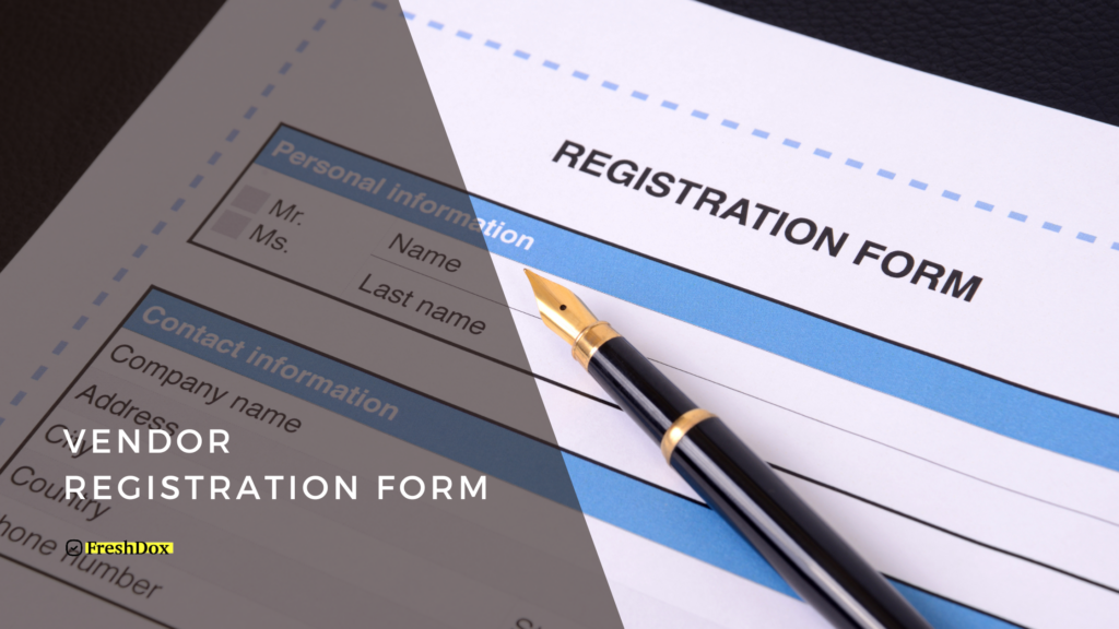 Vendor Registration Form Template - Freshdox